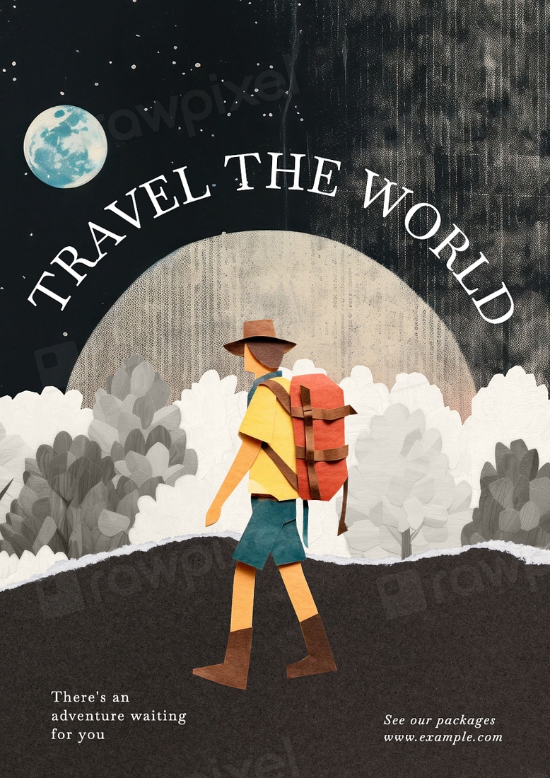 Travel world poster template, editable | Premium Editable Template ...