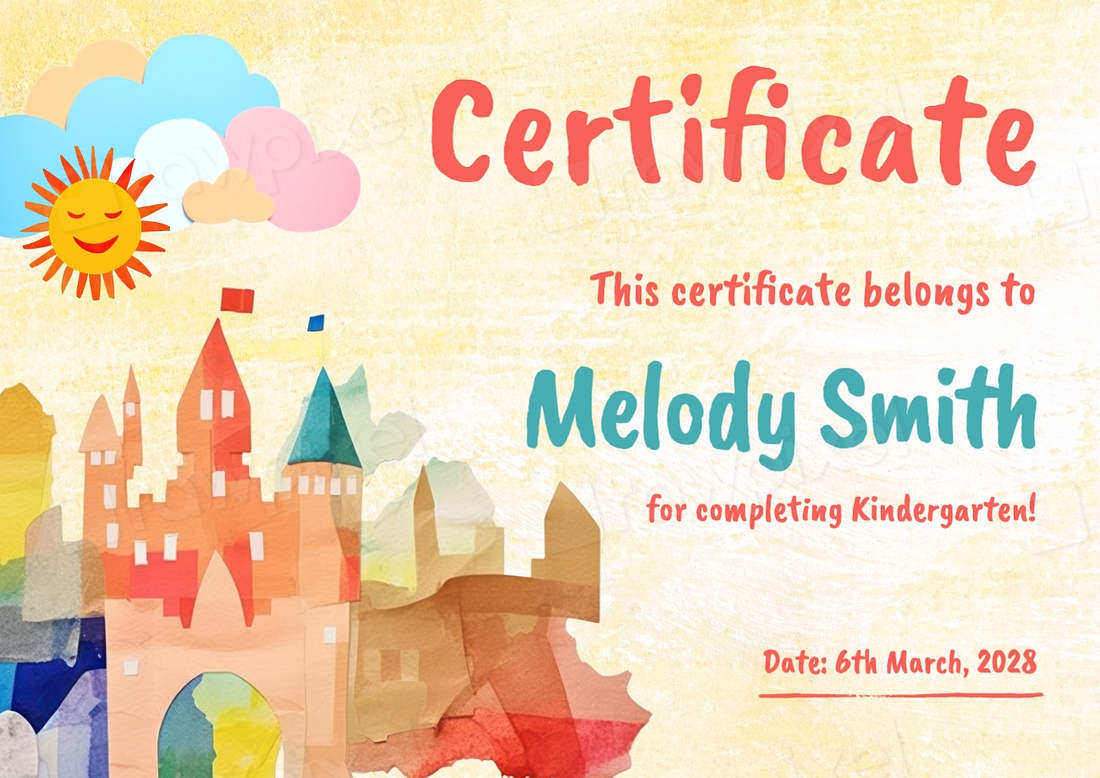 Children certificate template, editable design | Premium Editable ...
