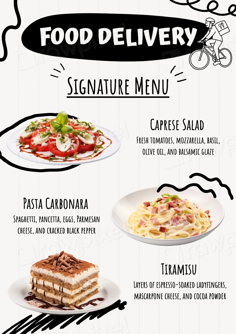 Signature menu template, editable text | Premium Editable Template ...