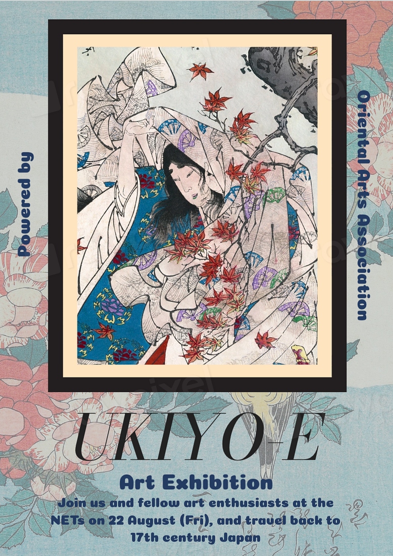 Ukiyoe art exhibition poster template | Premium Editable Template ...
