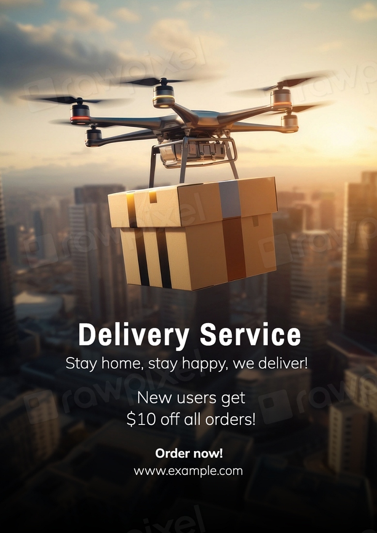Delivery service poster template | Premium Editable Template - rawpixel