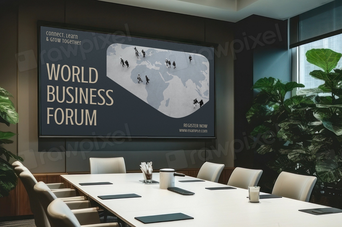 Meeting room screen editable mockup, | Premium Mockup Generator - rawpixel