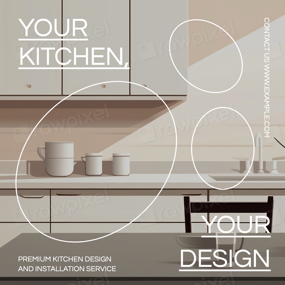 Kitchen design Instagram post template | Premium Editable Template ...
