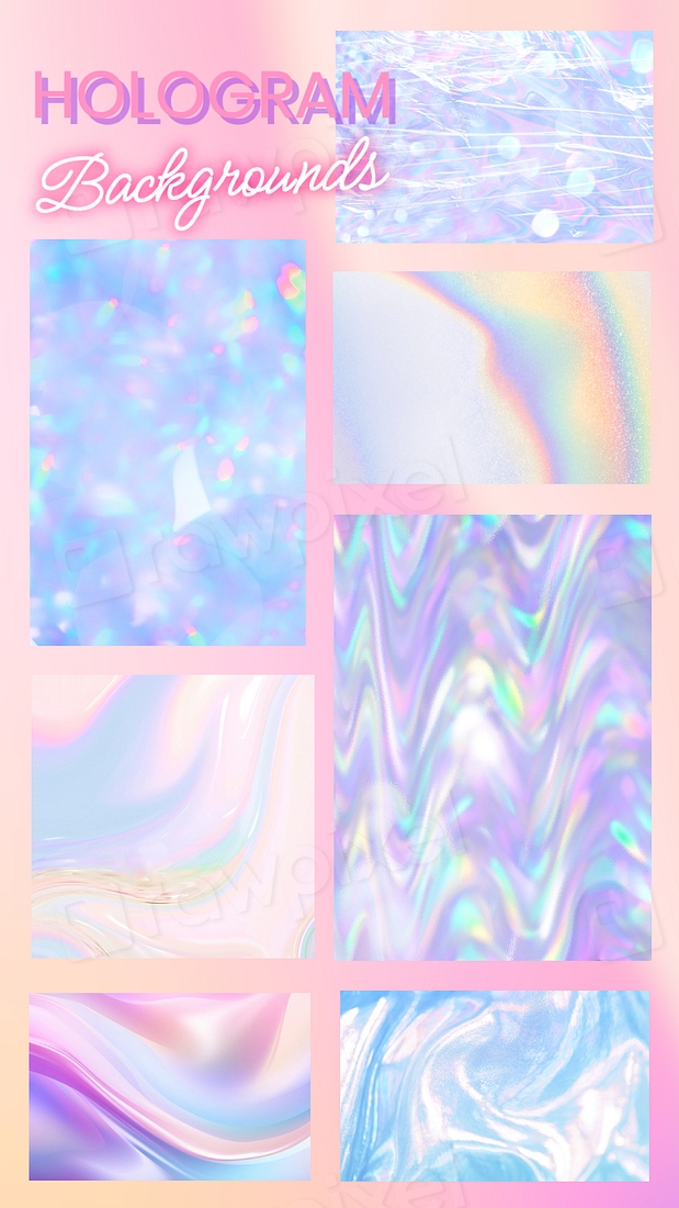 Hologram backgrounds Pinterest banner | Premium Editable Design - rawpixel