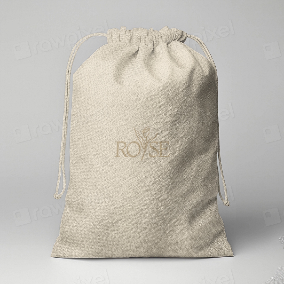 Beige drawstring bag mockup, editable | Free Mockup Generator - rawpixel