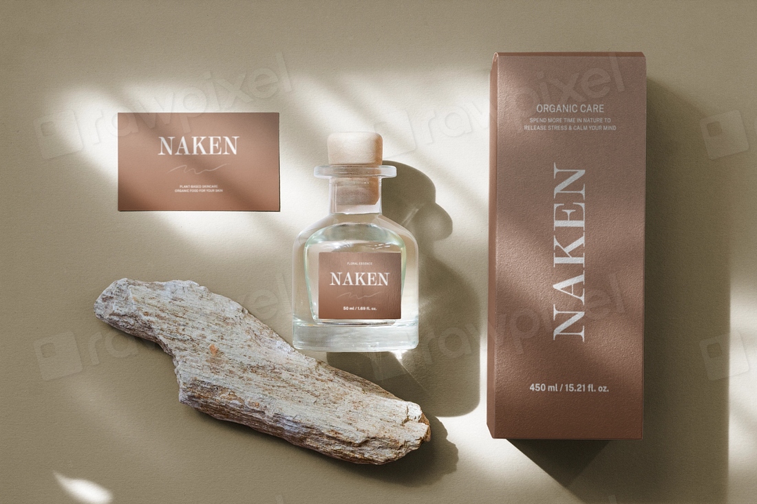 Perfume label & box mockup, | Premium Mockup Generator - rawpixel