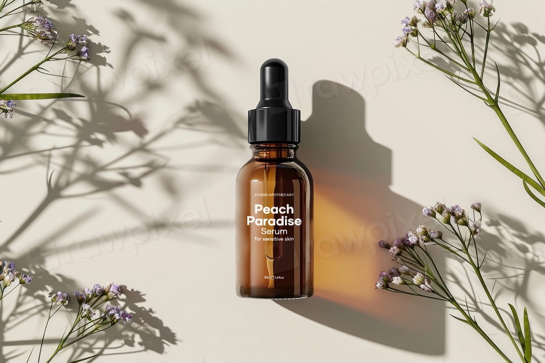 Brown serum dropper bottle mockup, | Premium Mockup Generator - rawpixel