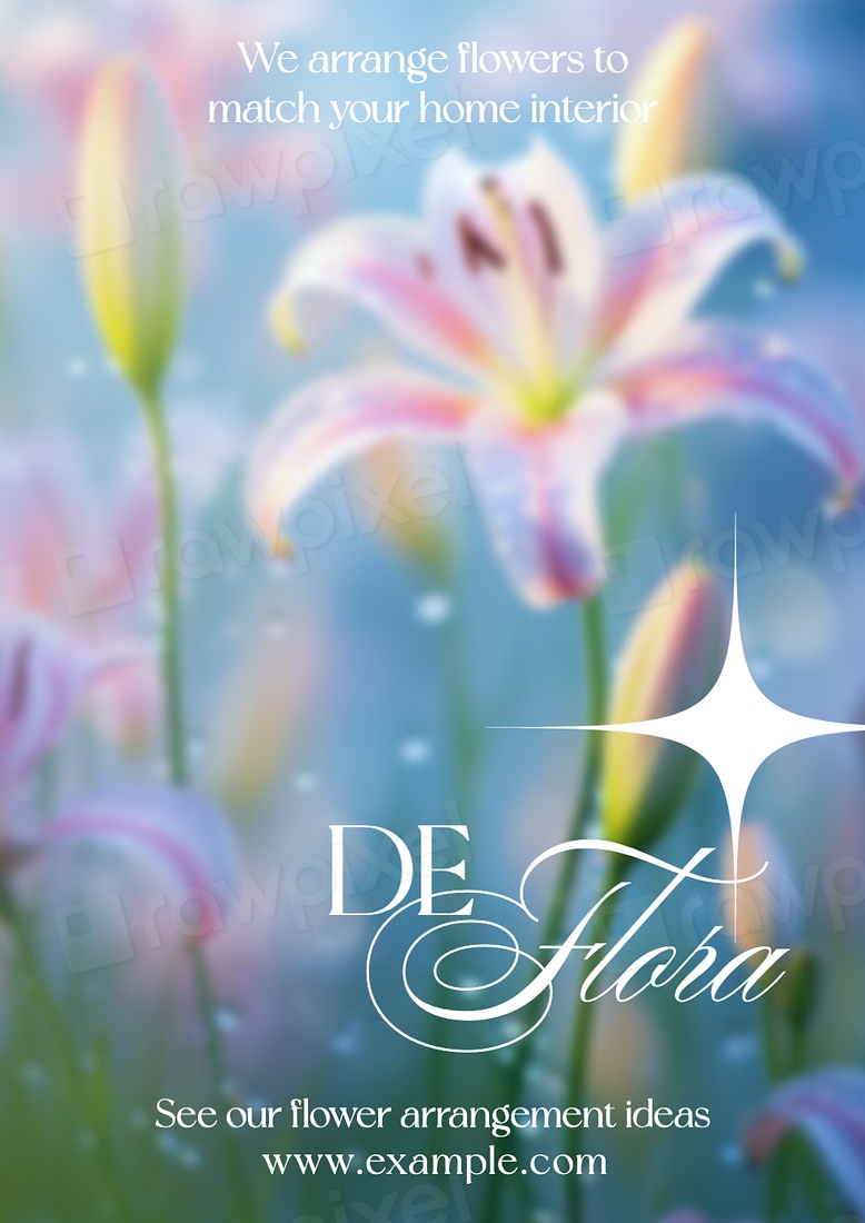 Flower arrangement poster template, editable | Premium Editable ...