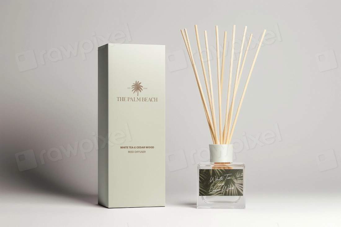 Reed diffuser box mockup, editable | Premium Mockup Generator - rawpixel