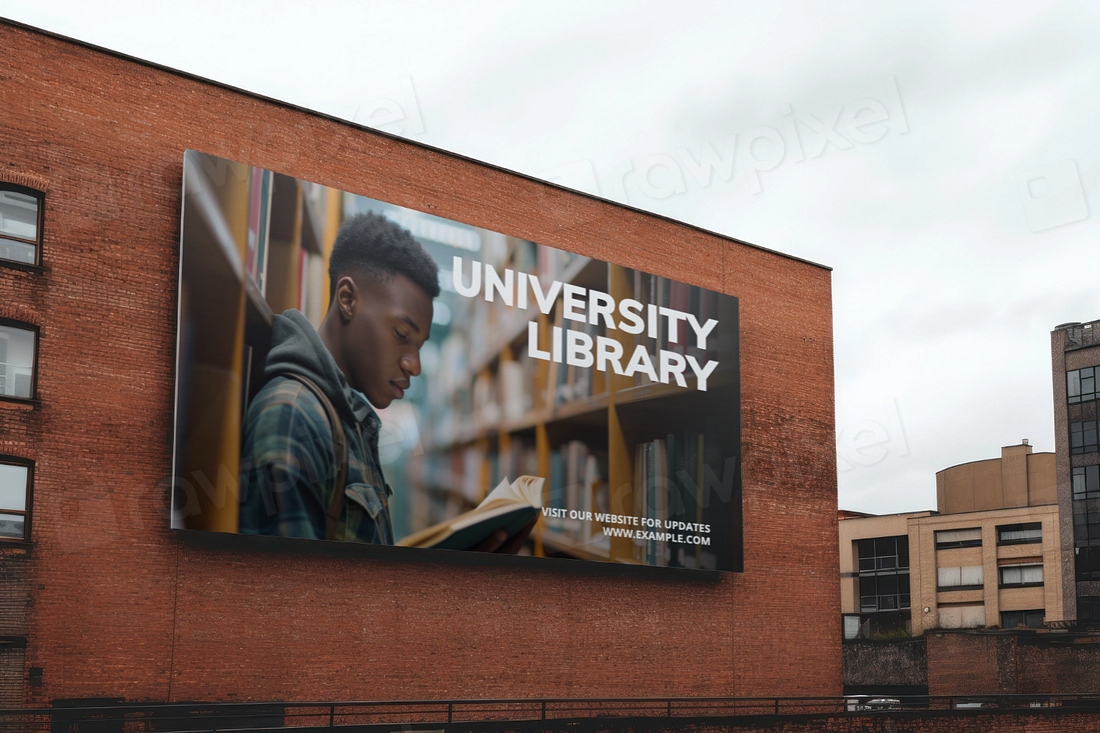 Editable university library billboard mockup | Premium Mockup Generator ...