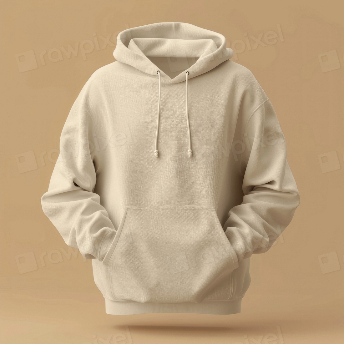 Customizable beige hoodie mockup | Premium Mockup Generator - rawpixel