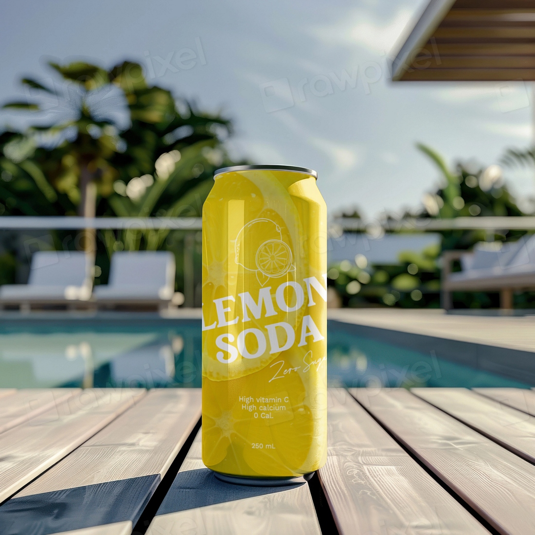 Refreshing lemon soda can mockup | Premium Mockup Generator - rawpixel