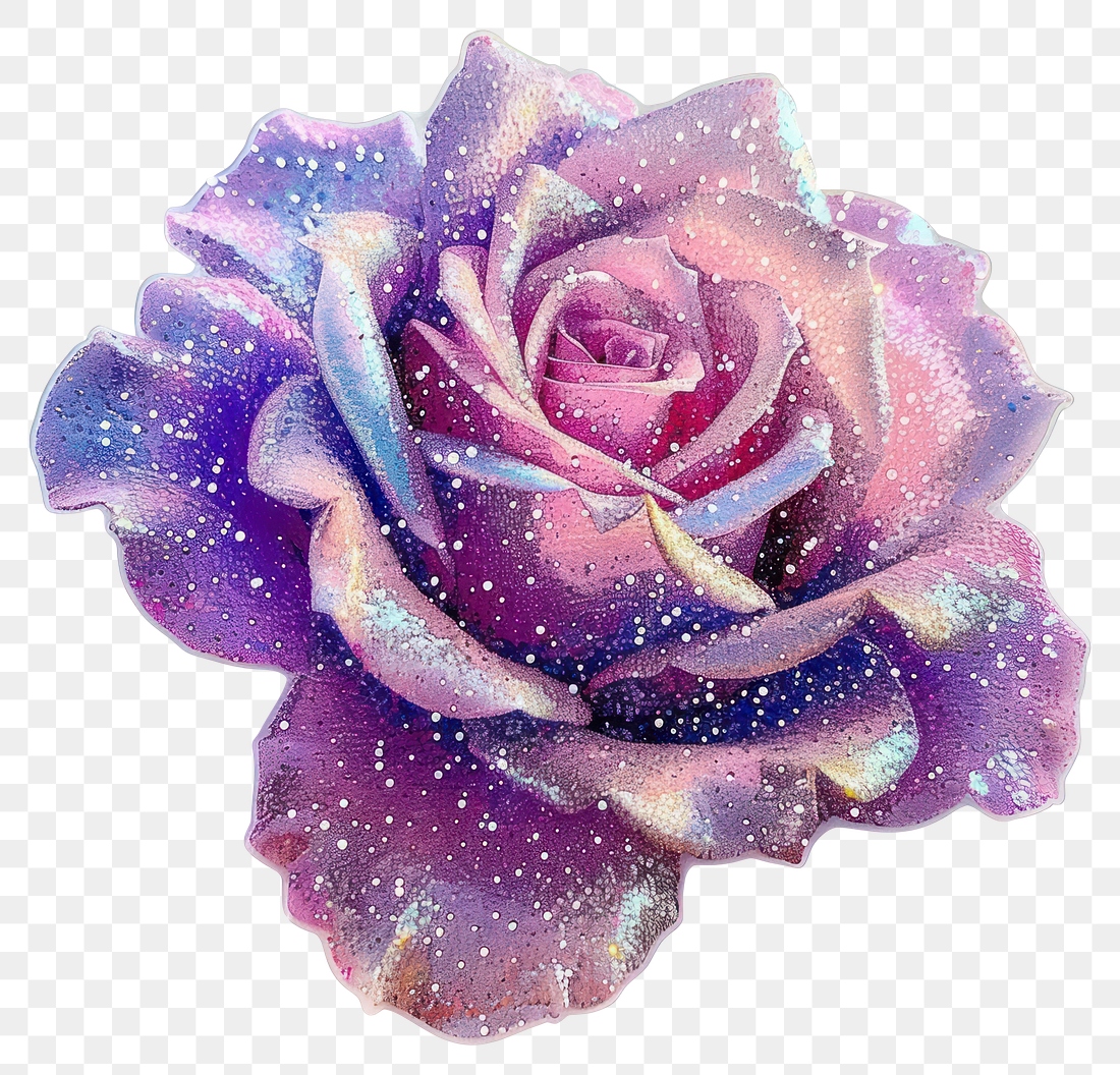 PNG Glitter rose flat sticker | Premium PNG - rawpixel