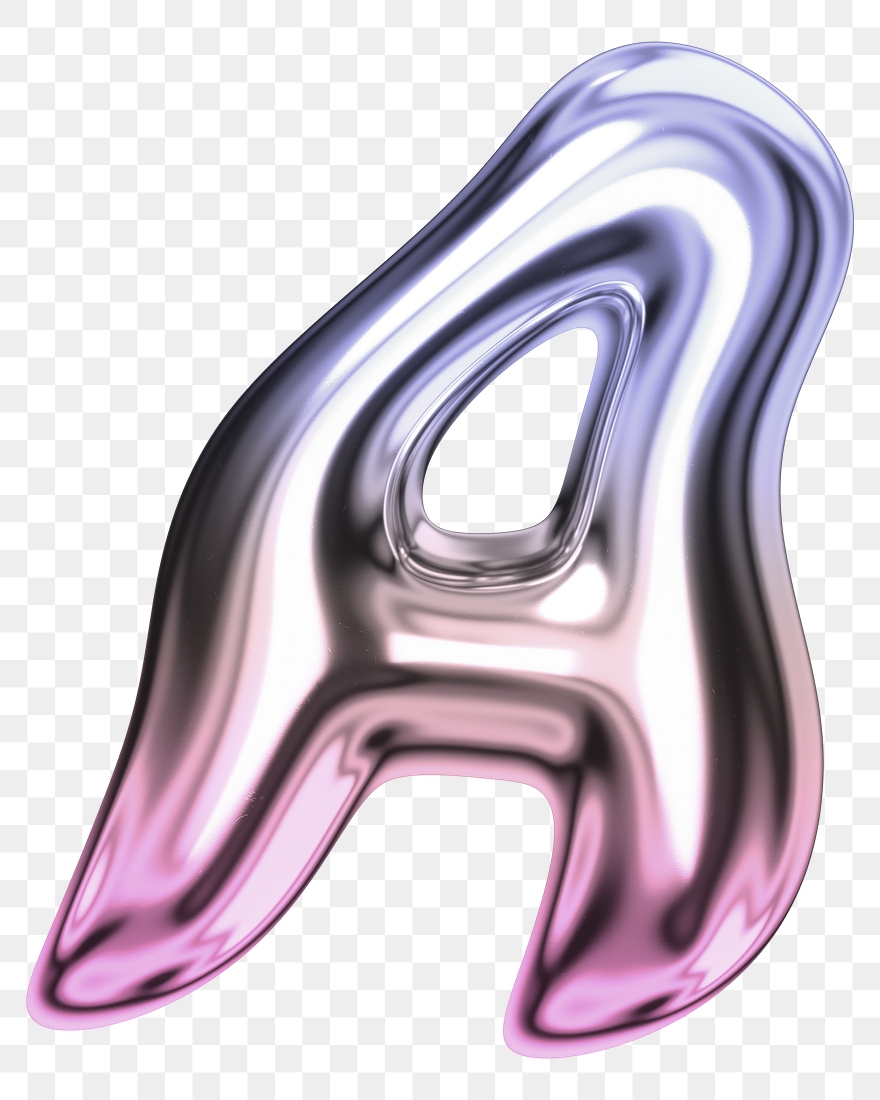 Letter png holographic fluid chrome | Premium PNG - rawpixel