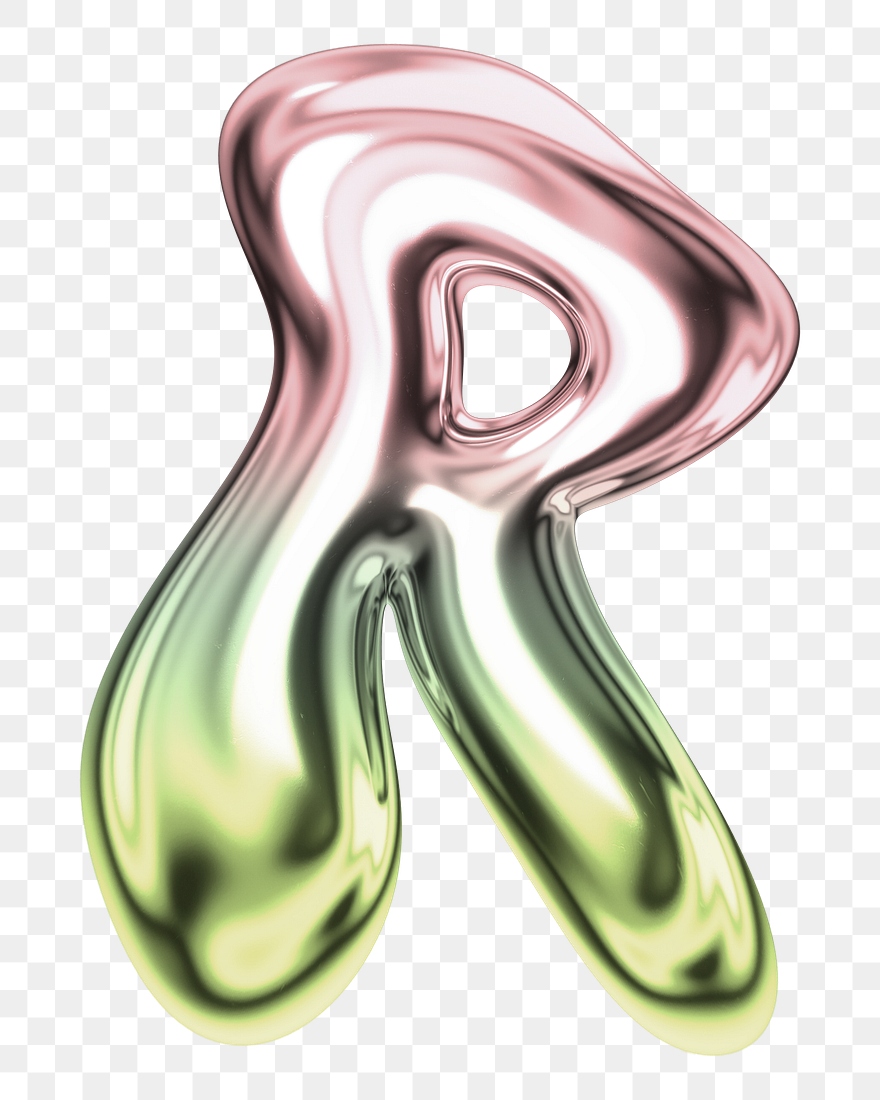 Letter R png holographic fluid | Free PNG - rawpixel