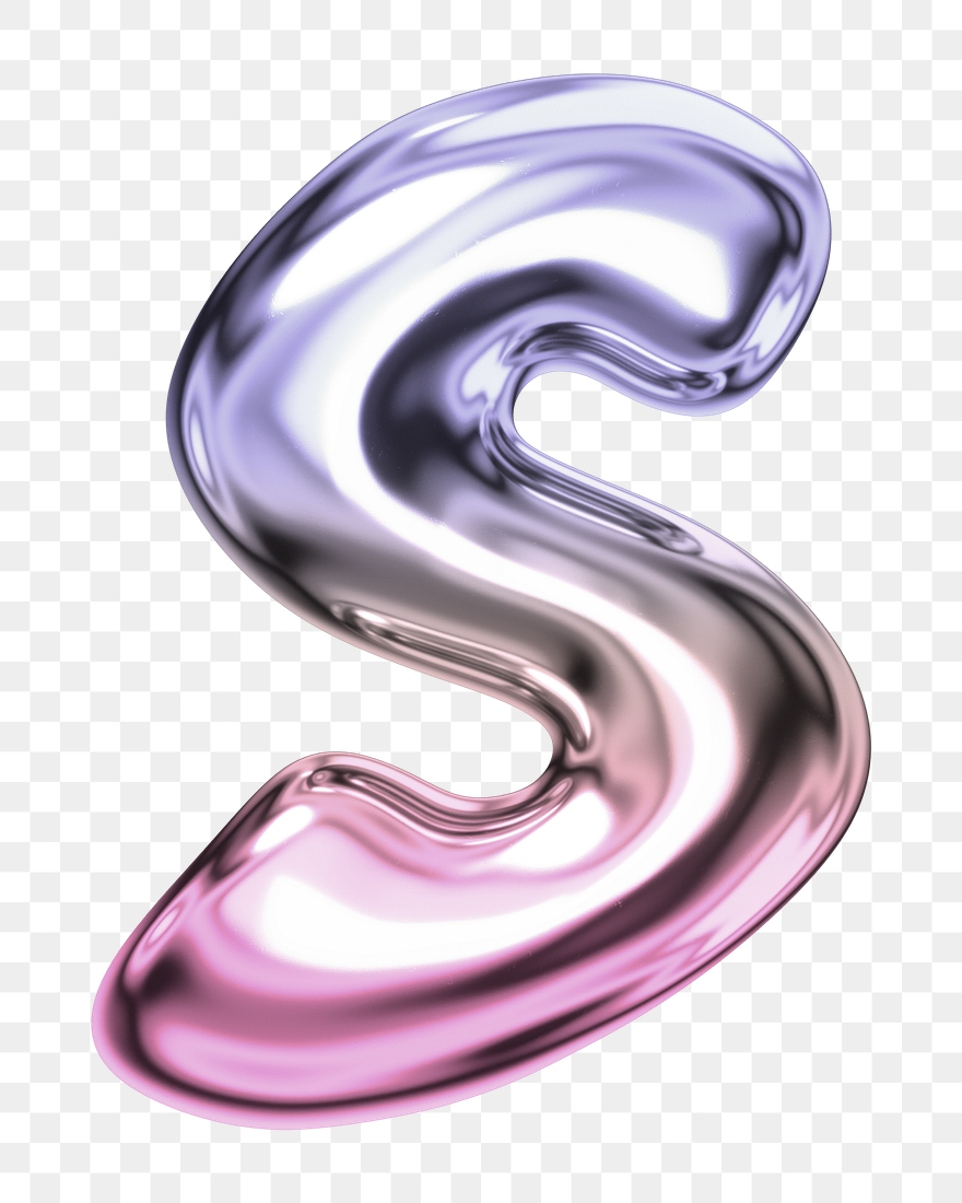 Letter S png holographic fluid | Free PNG - rawpixel