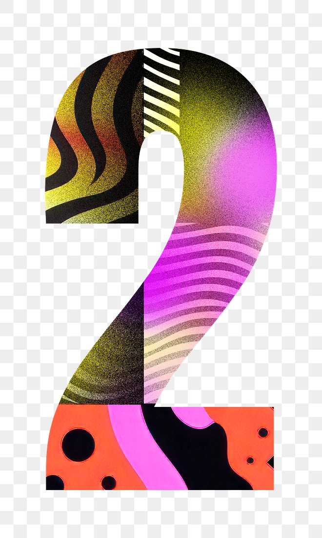 Number 2 png funky abstract | Free PNG - rawpixel