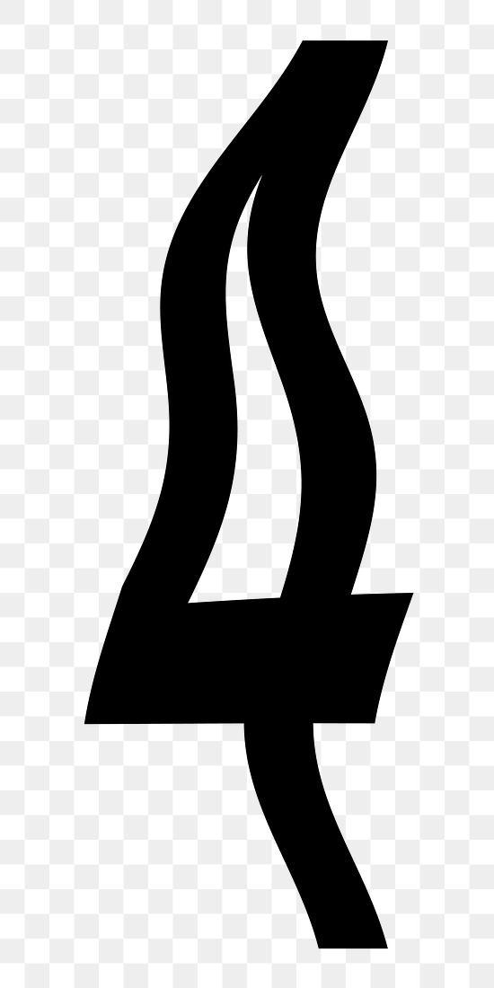Number 4 png black distort | Free PNG - rawpixel