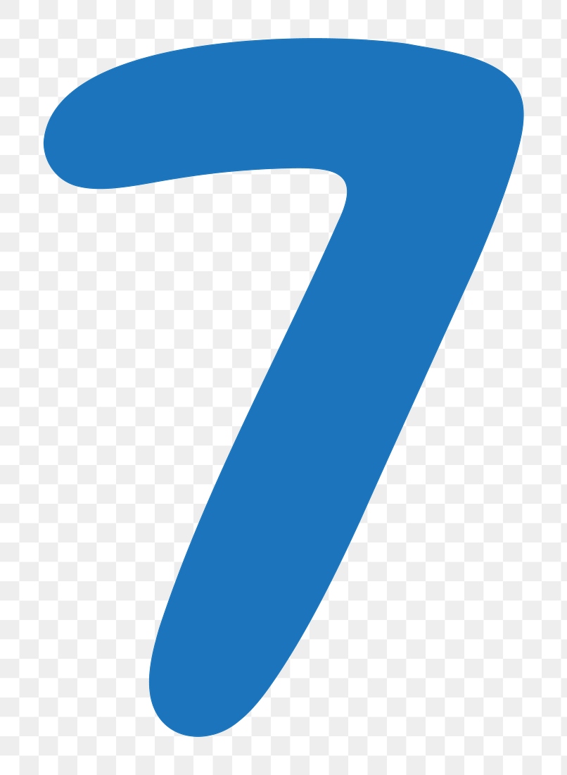 Number 7 png blue font, | Premium PNG - rawpixel
