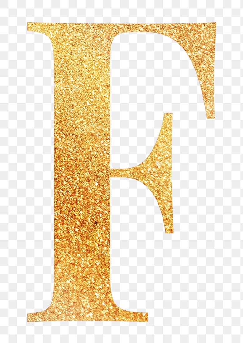 Letter f png gold foil | Premium PNG - rawpixel