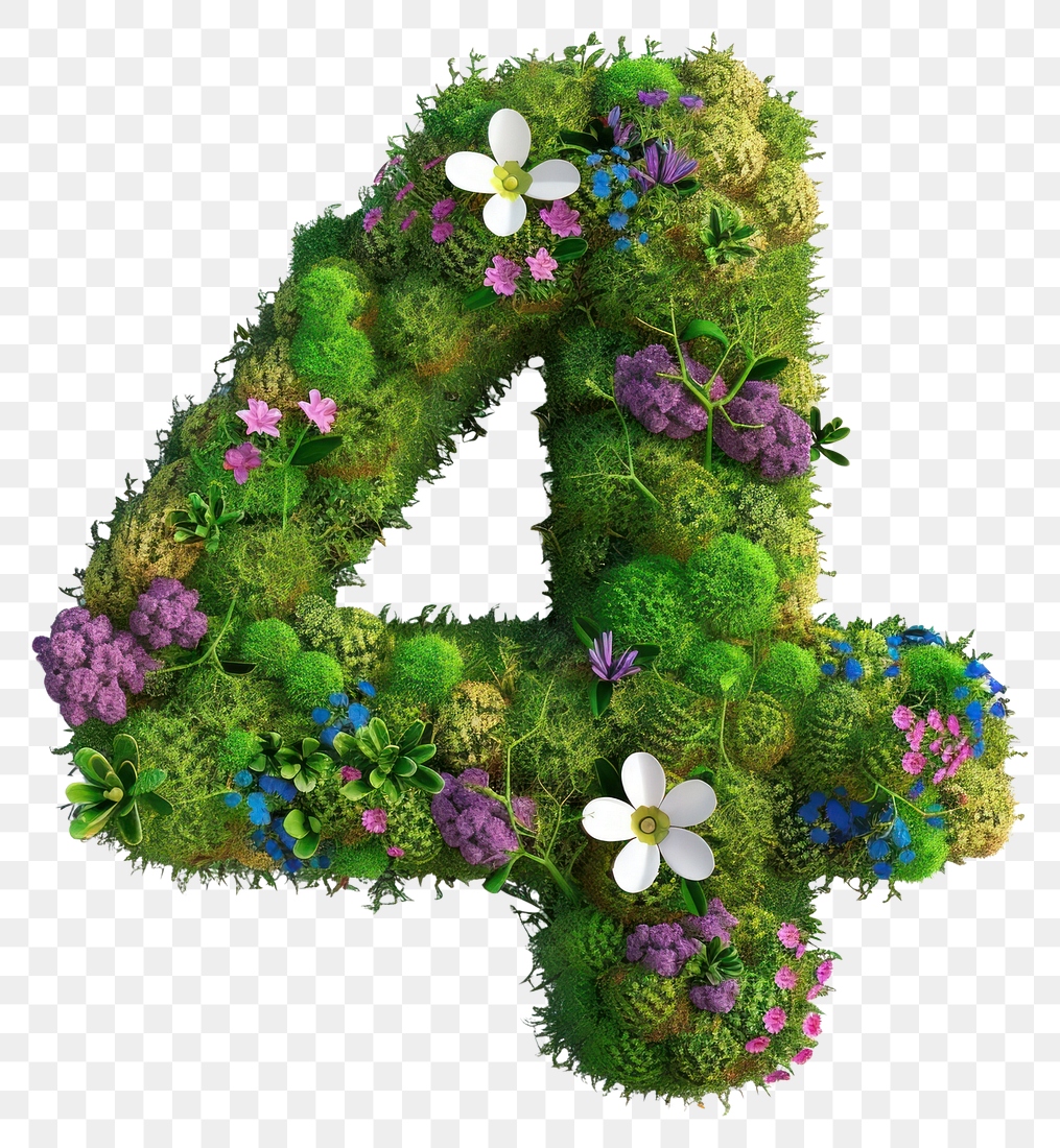 PNG 4 Number flower graphics | Premium PNG - rawpixel