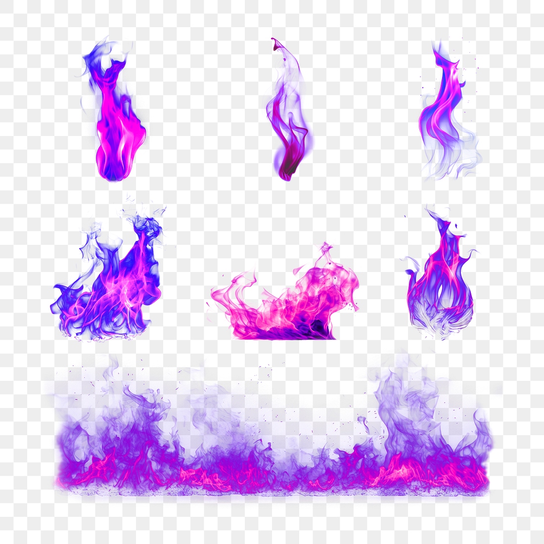 Purple flame png cut set | Free PNG - rawpixel
