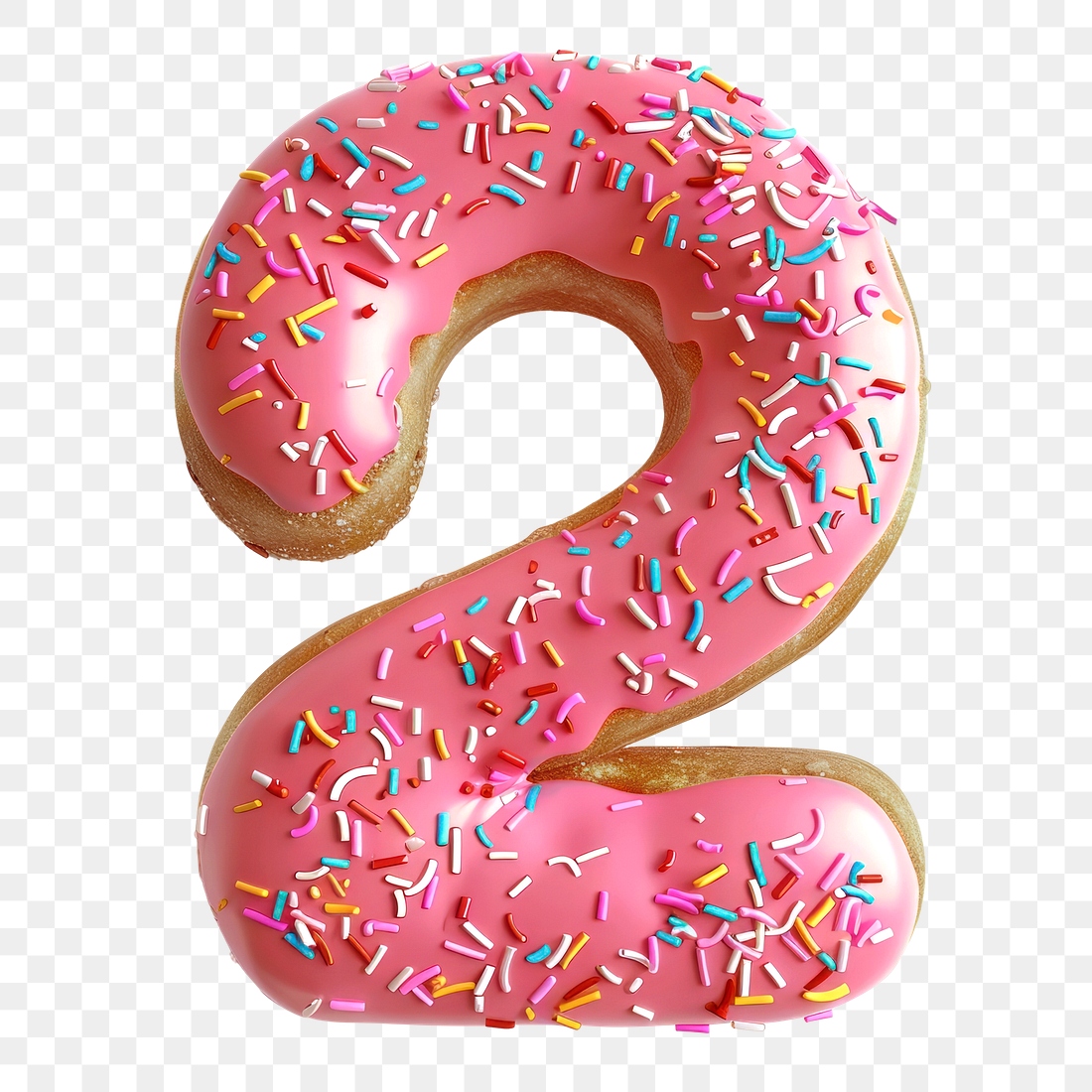 Number 2 png 3D donut | Premium PNG - rawpixel
