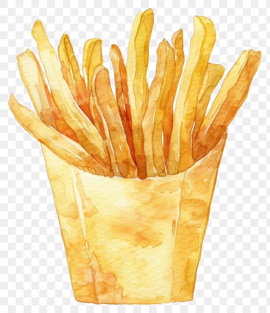 PNG Watercolor fries illustration art | Free PNG - rawpixel