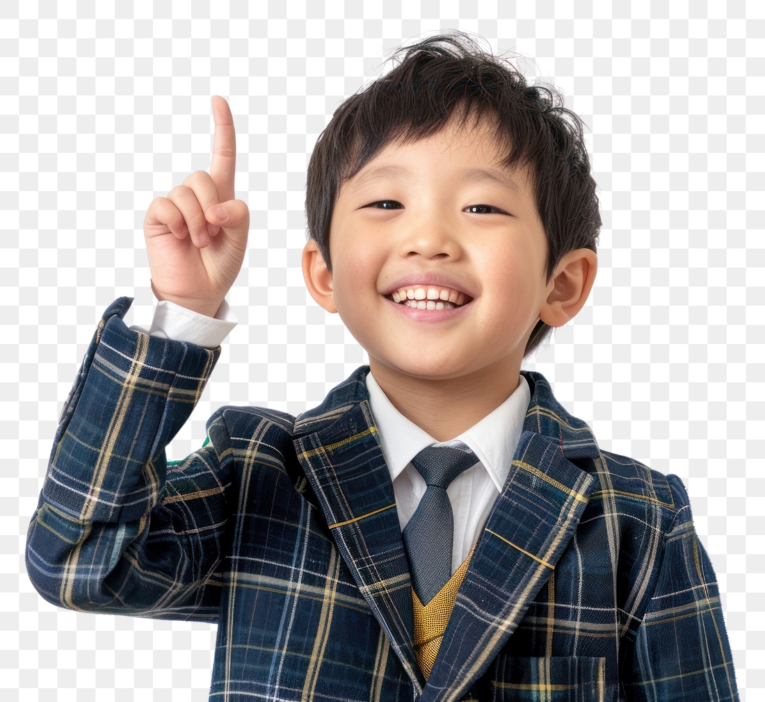 Smiling child pointing upward | Free PNG - rawpixel
