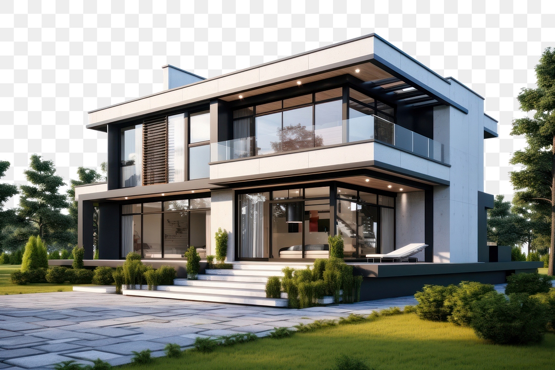 PNG Modern luxury two-story house | Premium PNG - rawpixel