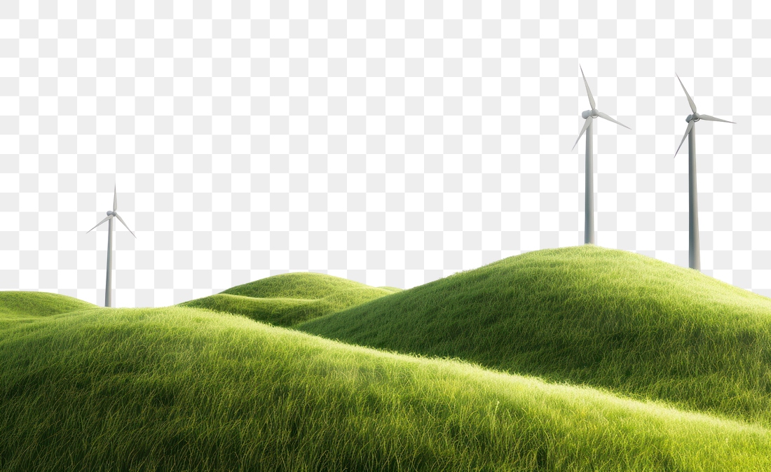 PNG Wind turbines grassy hills | Free PNG - rawpixel