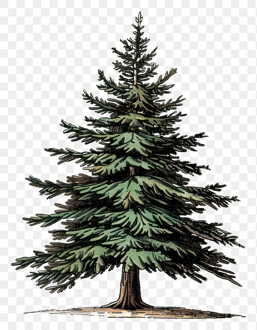 PNG Vintage evergreen tree illustration | Premium PNG - rawpixel