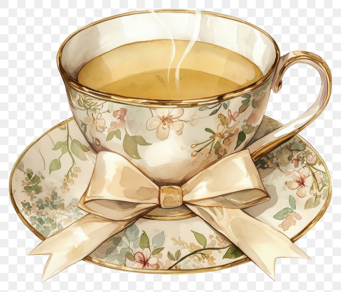 PNG Elegant floral teacup illustration | Premium PNG - rawpixel