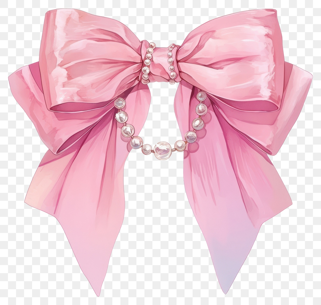 Elegant pink bow illustration | Free PNG - rawpixel