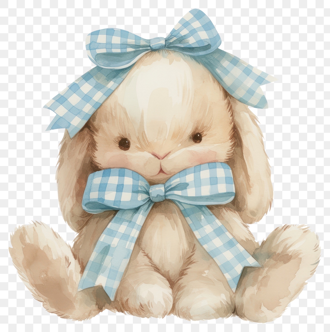 PNG Cute bunny blue bows | Premium PNG - rawpixel