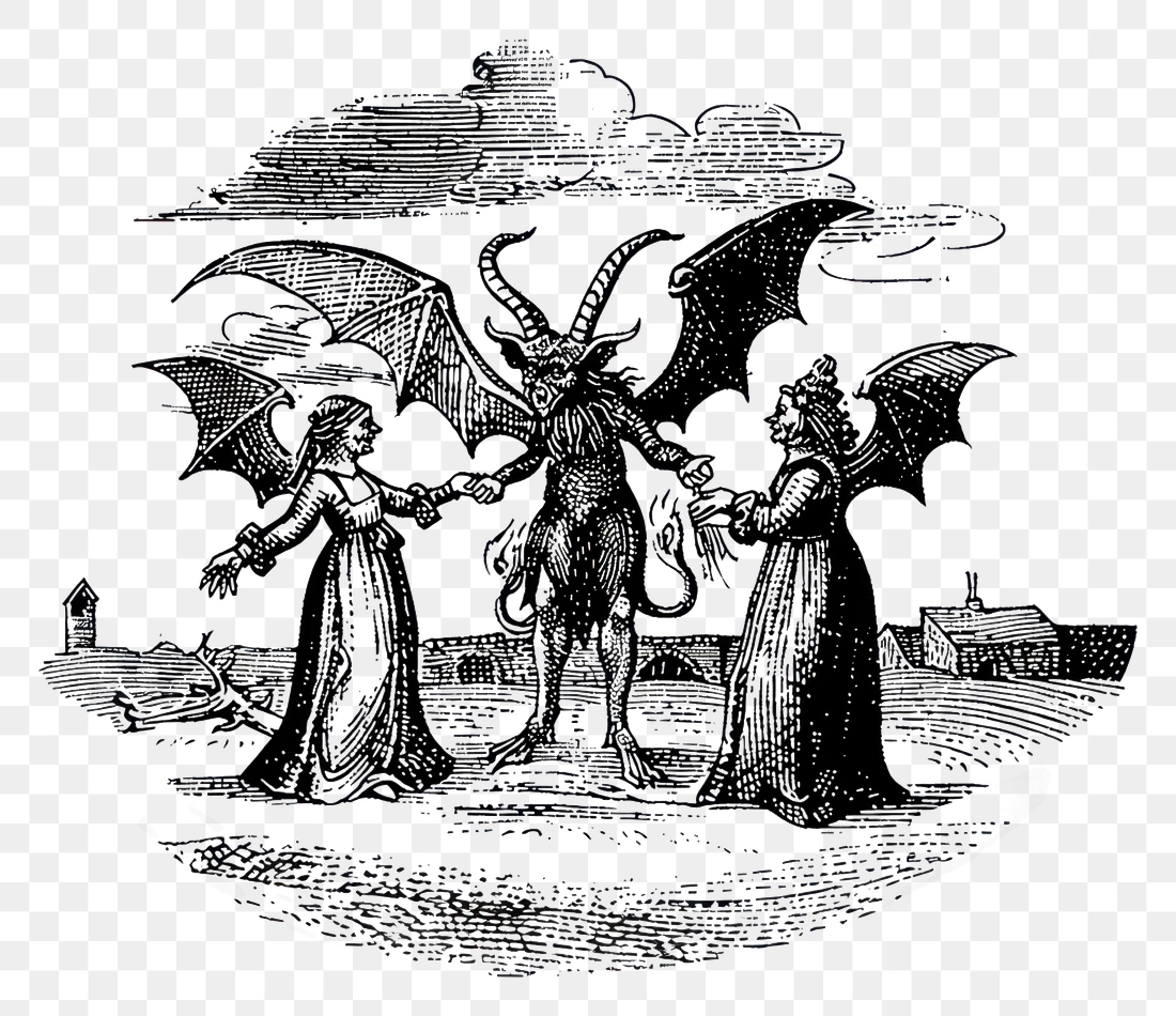 PNG Vintage demonic illustration witches | Free PNG - rawpixel