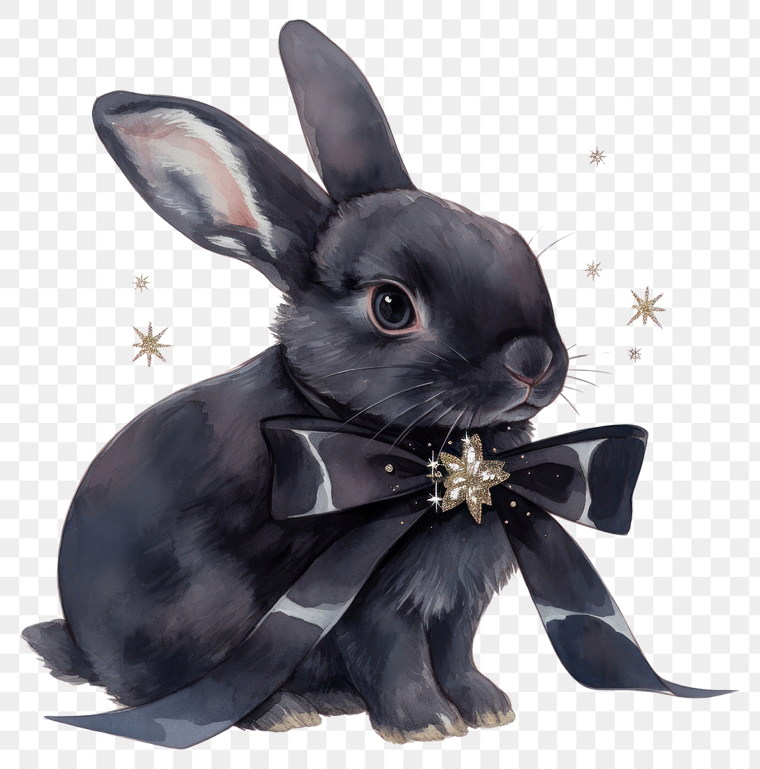 PNG Adorable black rabbit illustration | Free PNG - rawpixel