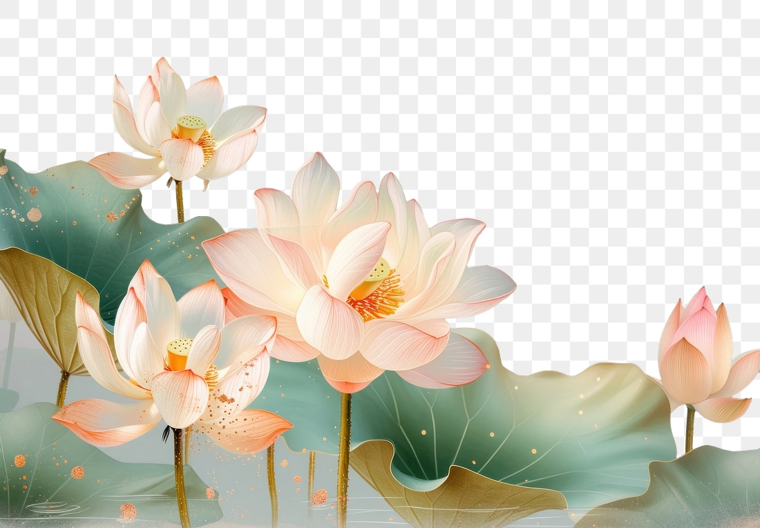 PNG lotus flower border, transparent | Premium PNG - rawpixel