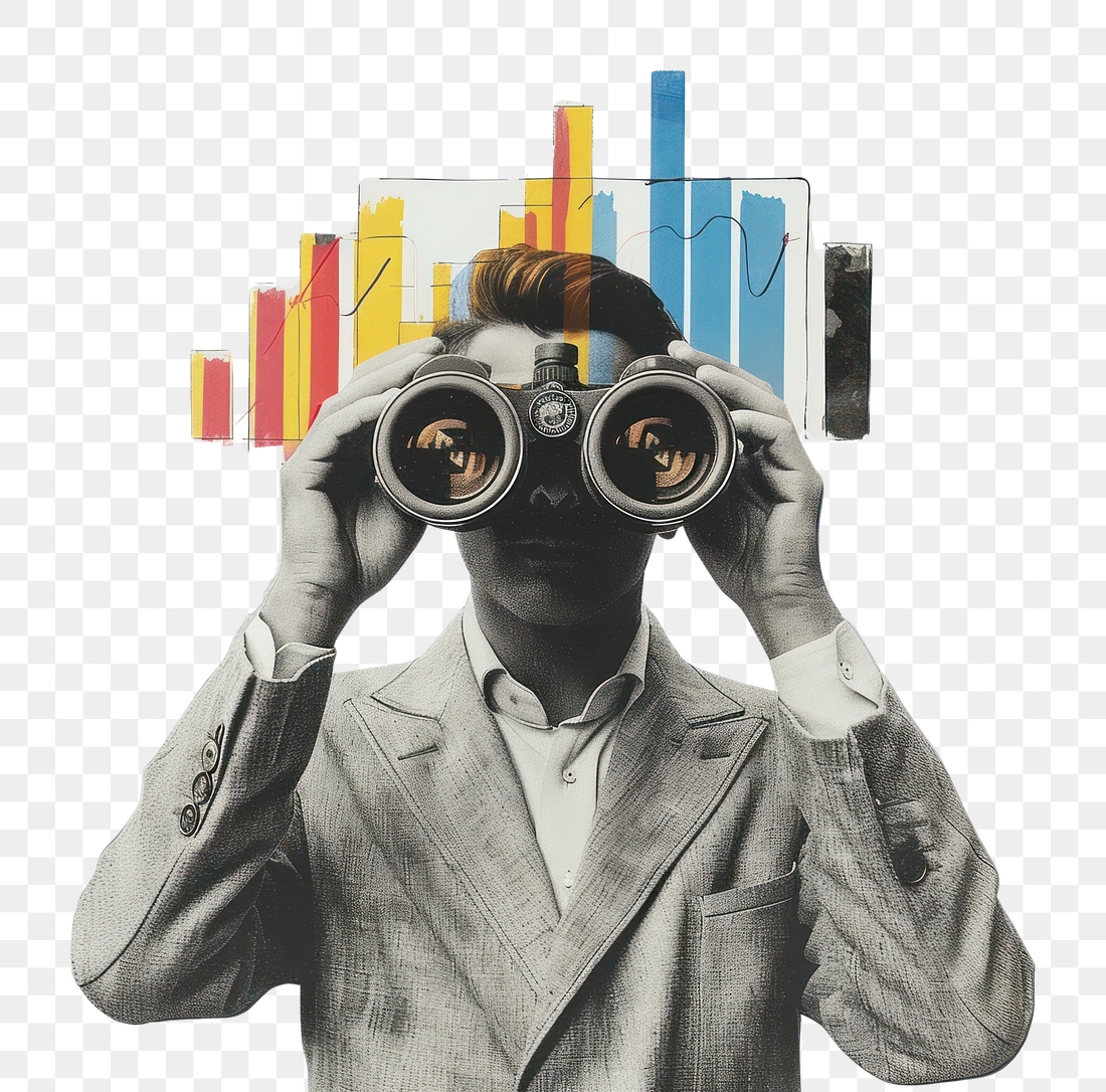 Man holding binoculars graph adult | Free PNG - rawpixel