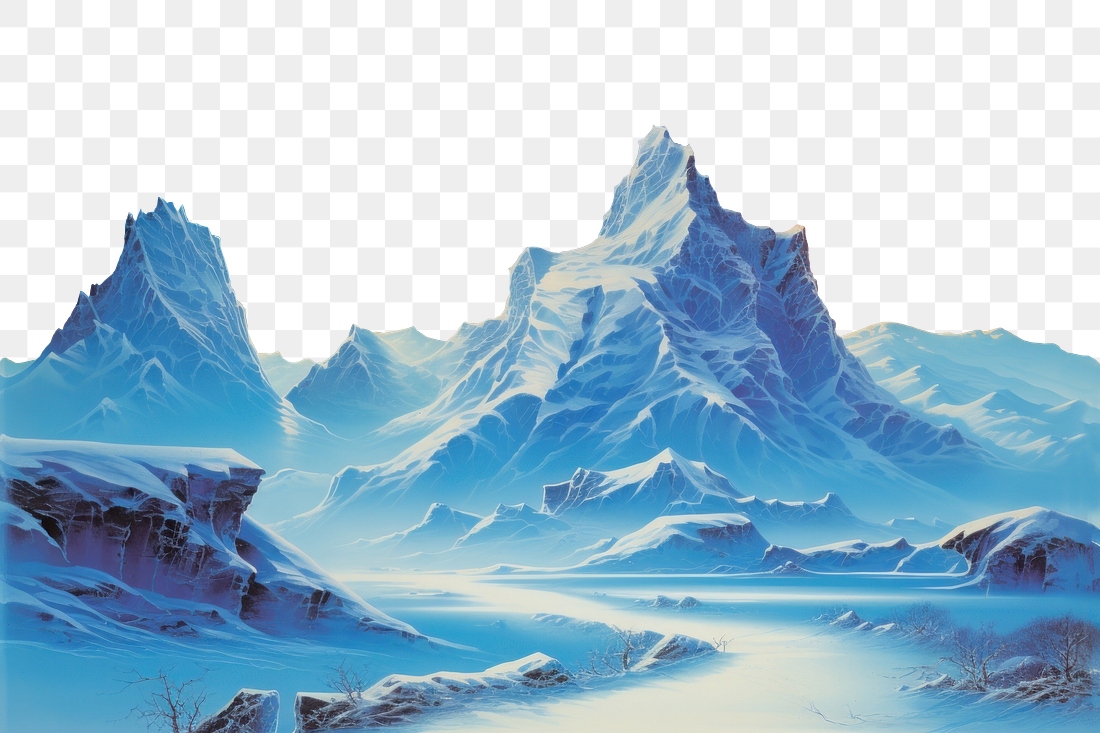 PNG snowy mountain border, transparent | Free PNG - rawpixel