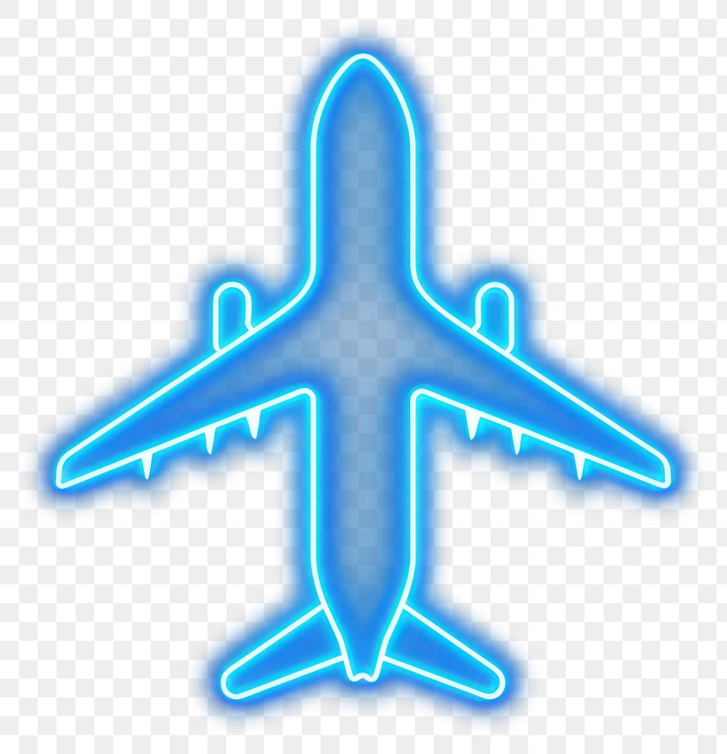 PNG Neon airplane glowing illustration | Free PNG - rawpixel