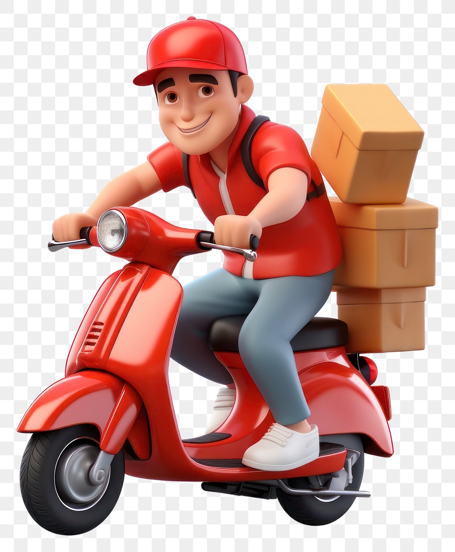 PNG Delivery person riding red | Premium PNG - rawpixel