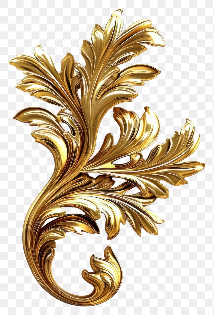 PNG Rococo leaf gold jewelry | Free PNG - rawpixel