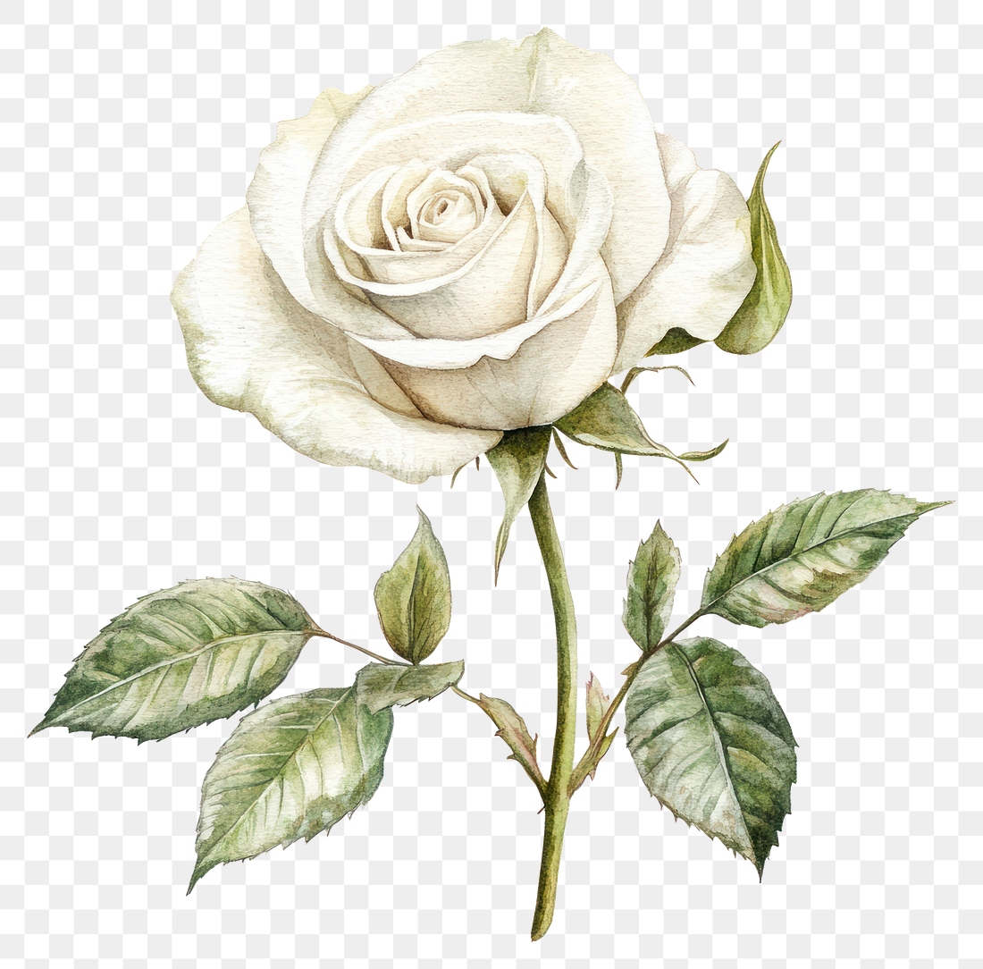 PNG Elegant white rose illustration | Premium PNG - rawpixel