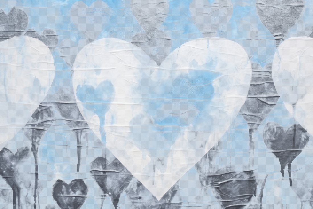 Blue heart texture png overlay | Free PNG - rawpixel