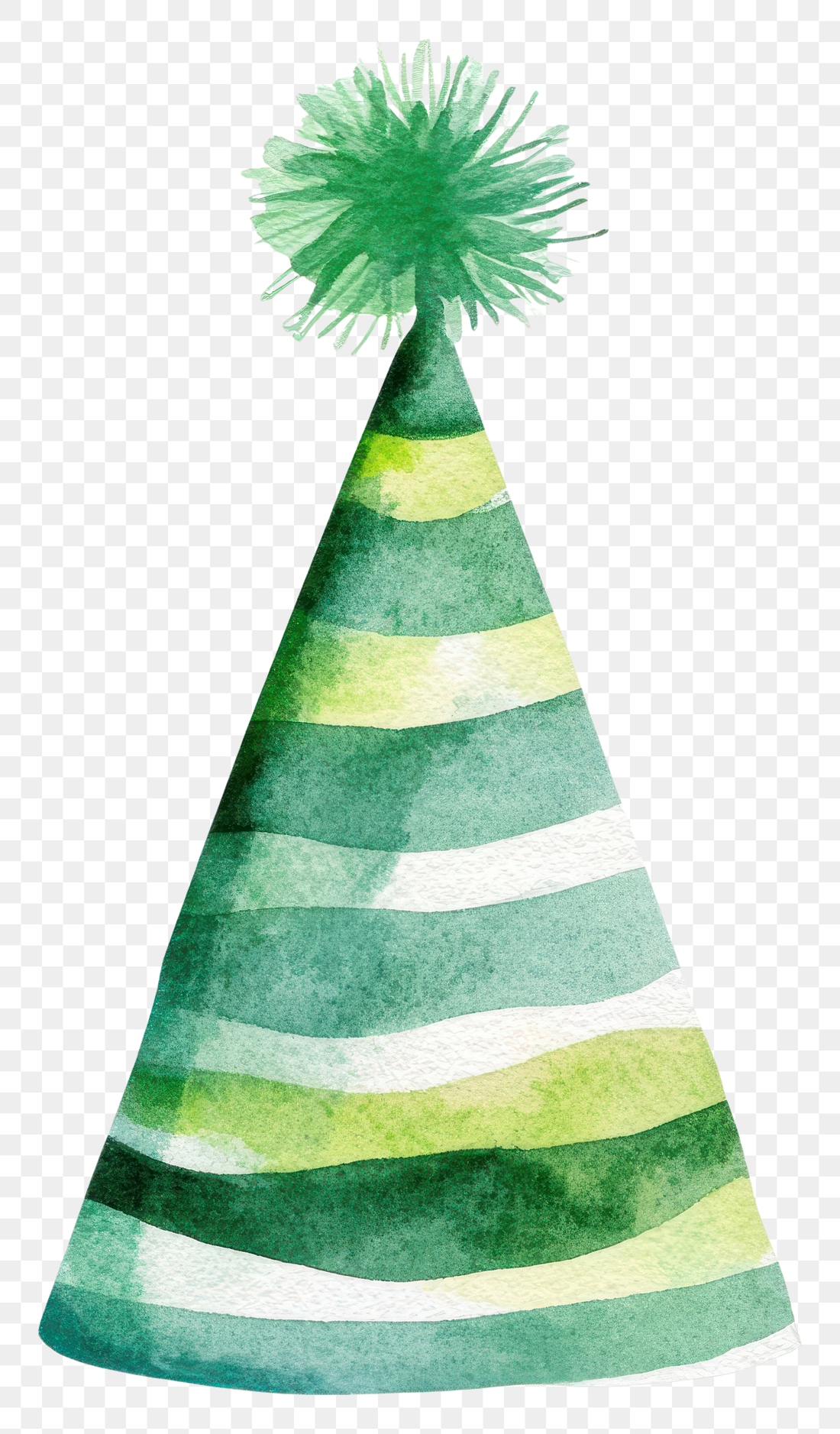 PNG Stripe party hat watercolor | Premium PNG - rawpixel