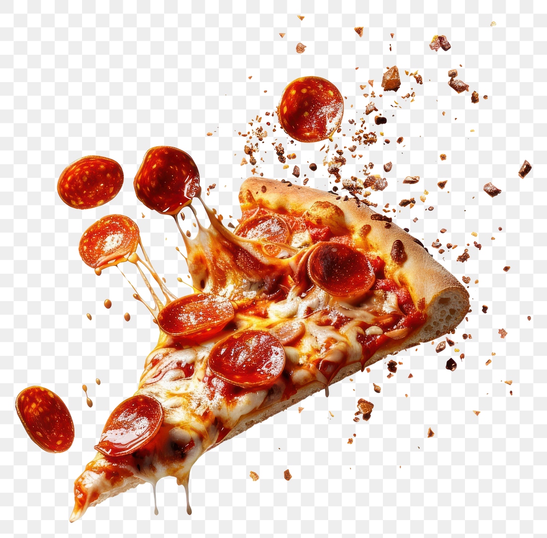 PNG Exploding pepperoni pizza slice | Premium PNG - rawpixel