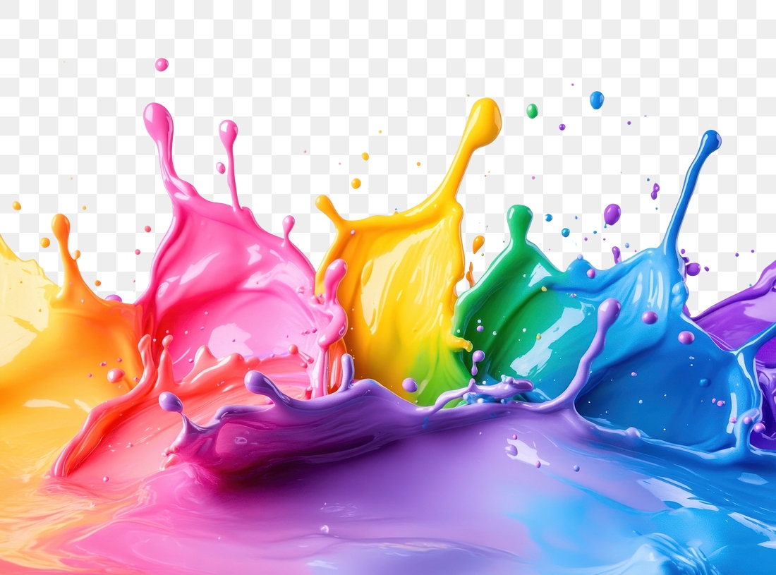 PNG Vibrant splashes colorful paint | Free PNG - rawpixel