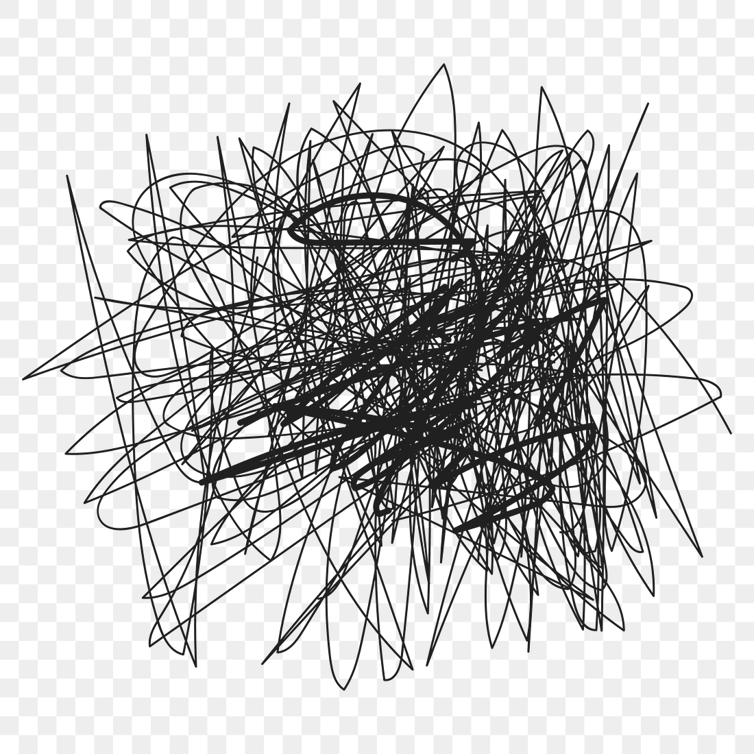 PNG Abstract chaotic black scribble, | Premium PNG - rawpixel
