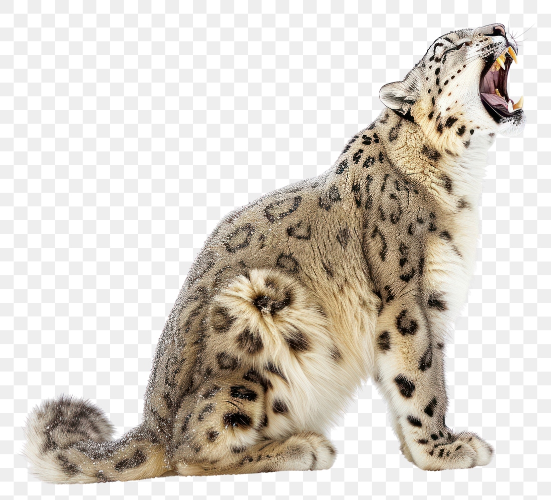 PNG Snow leopard yawn wildlife | Free PNG - rawpixel